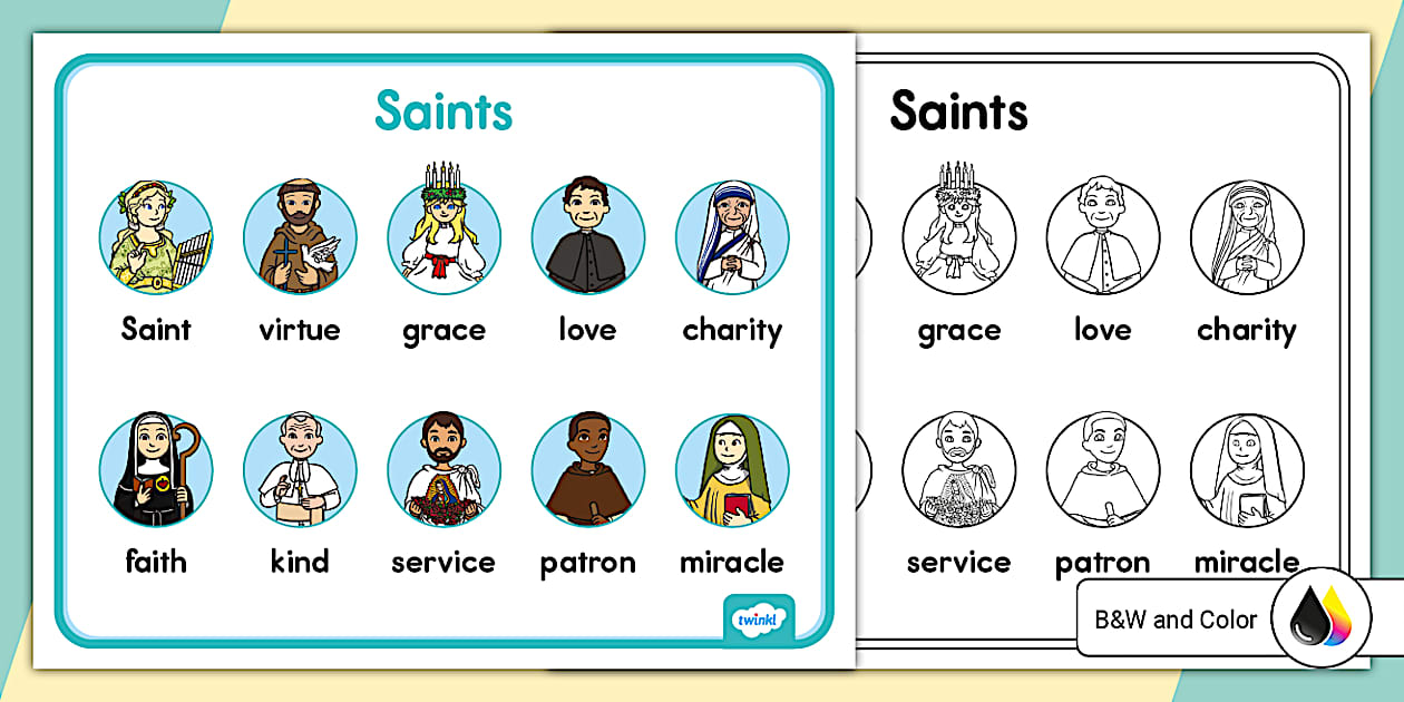 Saints Word Mat (teacher made) - Twinkl