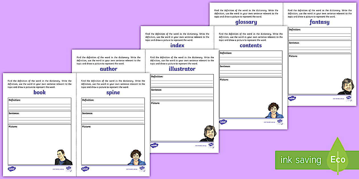 World Book Day Dictionary Work Worksheet - Twinkl