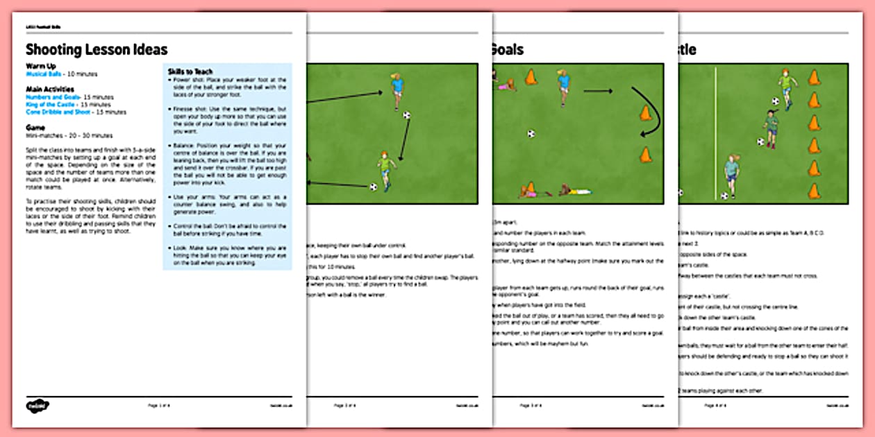 Black and White LKS2 Football Skills 3: Shooting Lesson Pack