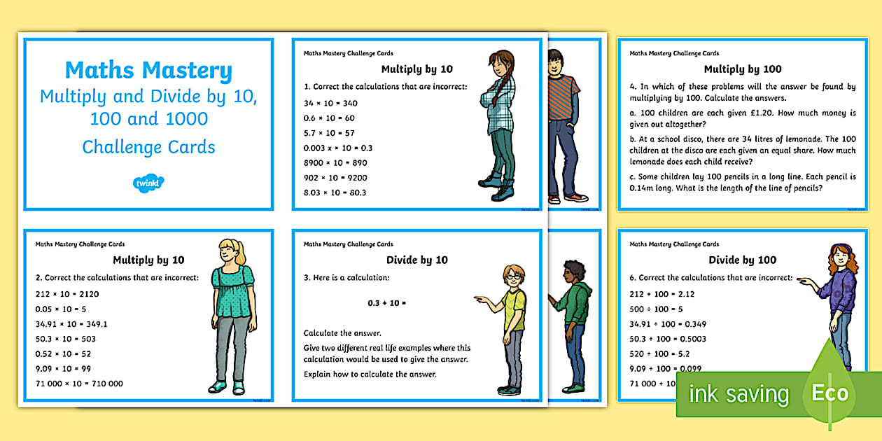Editable Year 5 Multiplication and Division Multiply and Divide by 10 ...
