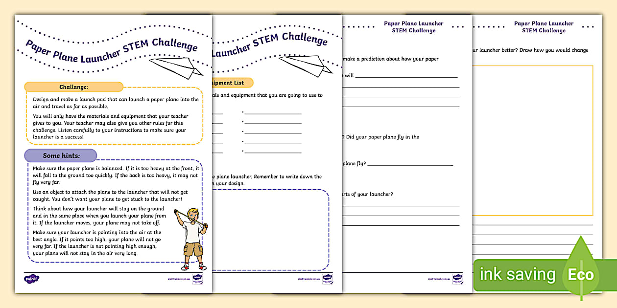 Paper Plane Launcher STEM Challenge Ι F-2 Materials and Forces