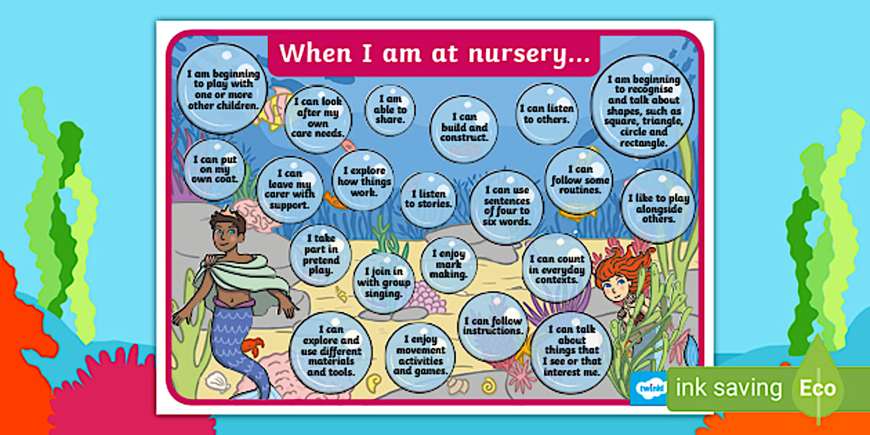 EYFS Under the Sea On-Entry to Nursery Observation Poster
