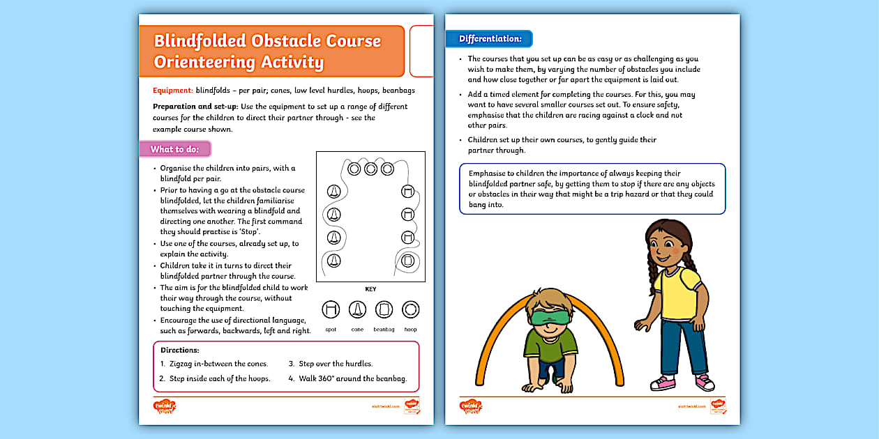 Blindfold Challenge - Twinkl Move PE - Obstacle Course
