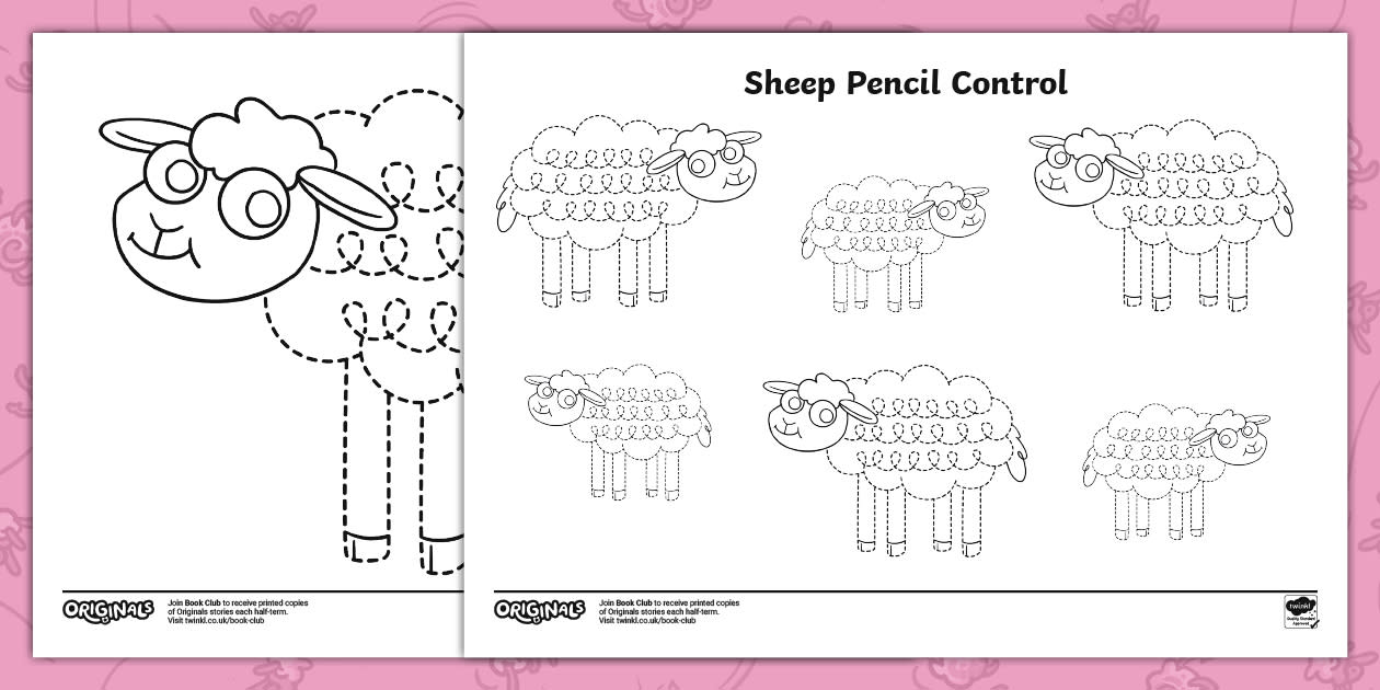 Sheep Pencil Control Sheets (teacher made) - Twinkl