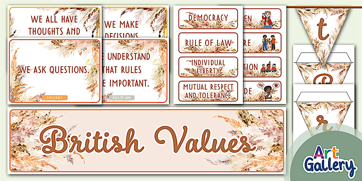 British Values Pack - Boho Neutral | Twinkl Art Gallery
