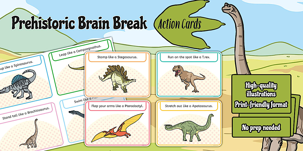 Prehistoric Brain Break Action Cards