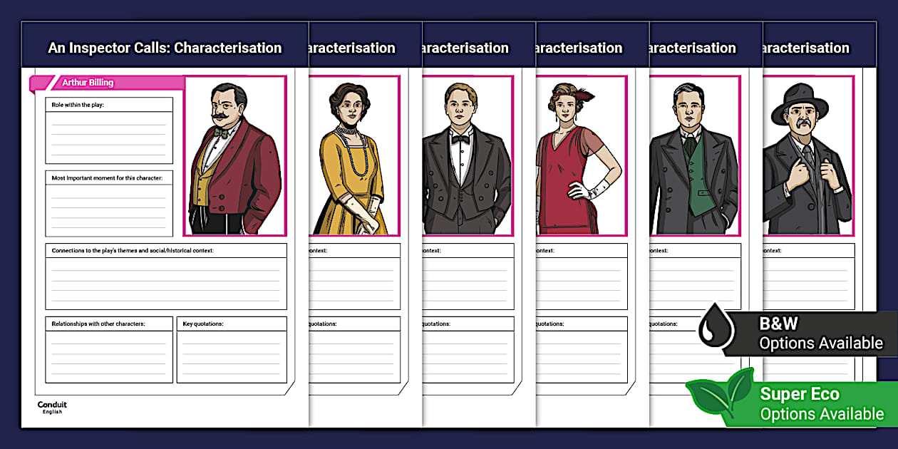 An Inspector Calls: Characterisation Sheet - Twinkl