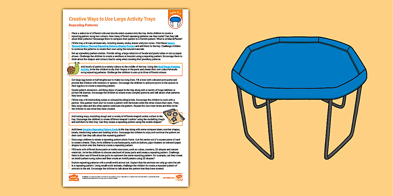 Repeated Patterns EYFS | Large Activity Trays | Twinkl