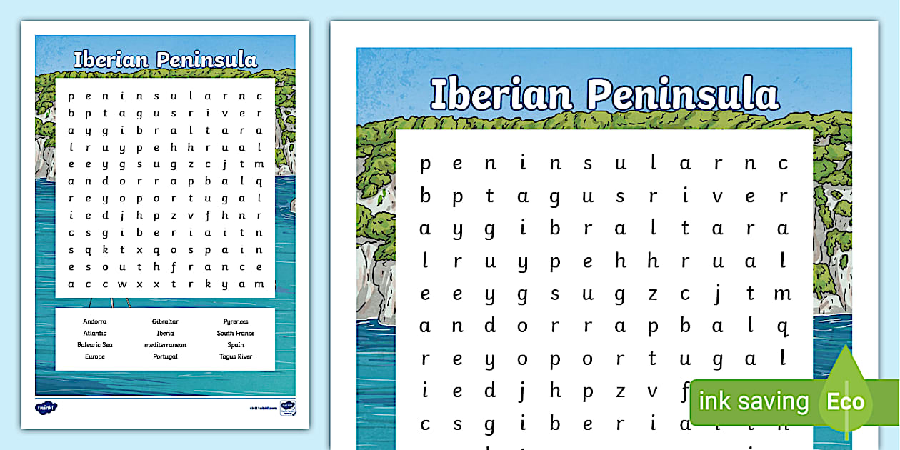 Iberian Peninsula Word Search (teacher made) - Twinkl