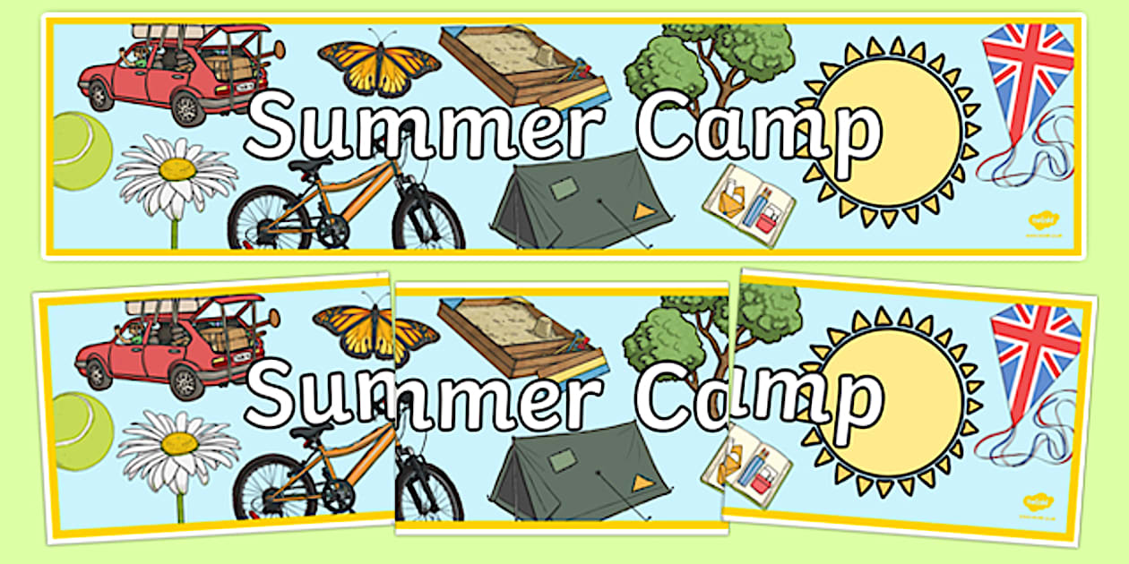 Black and White Summer Camp Themed Banner (teacher made)