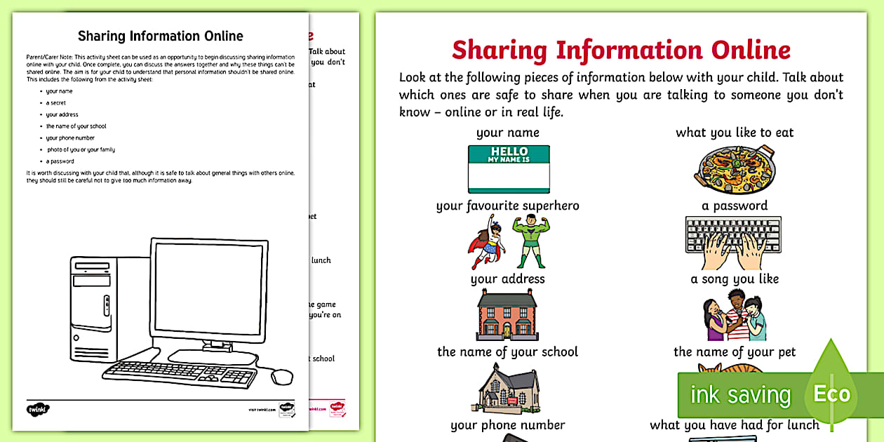 Helping Children Stay Safe Online | Parent Information Sheet