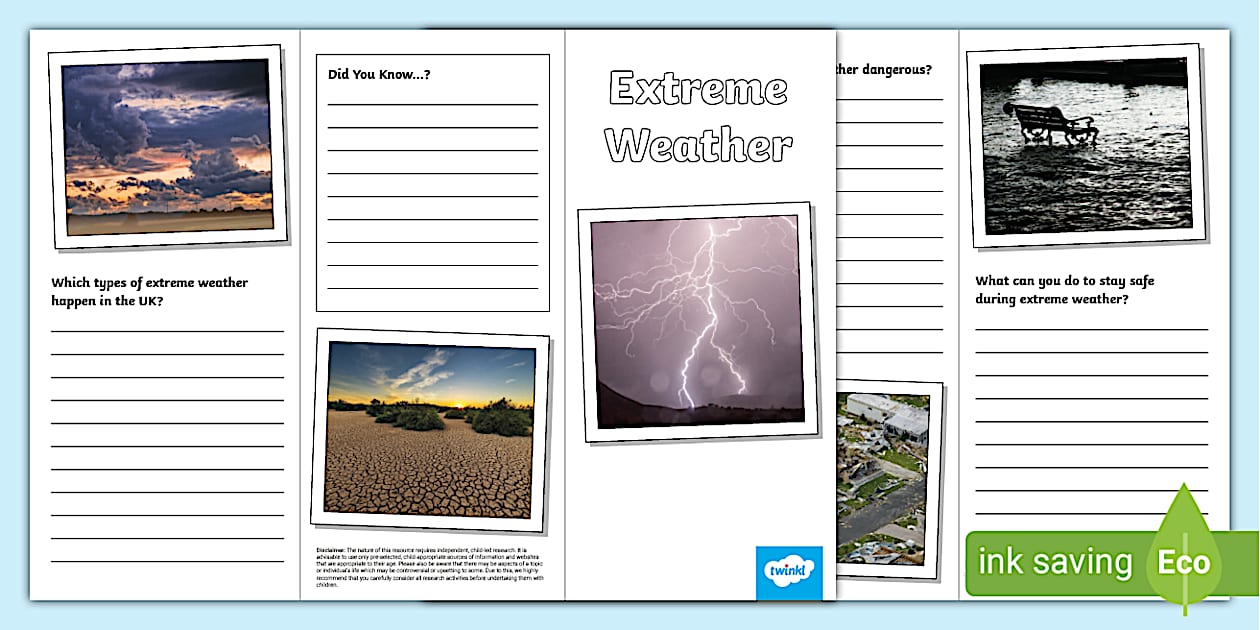 Extreme Weather Leaflet Template (teacher made) - Twinkl