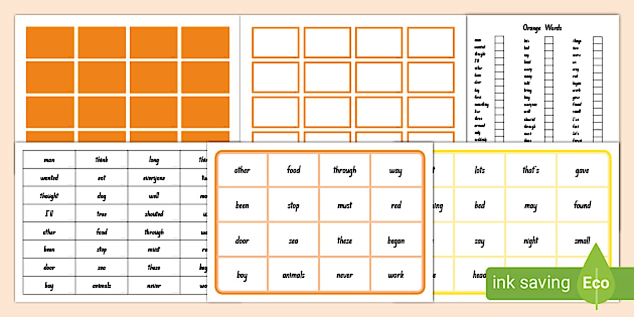 New Zealand Orange Sight Words Bingo (teacher made) - Twinkl
