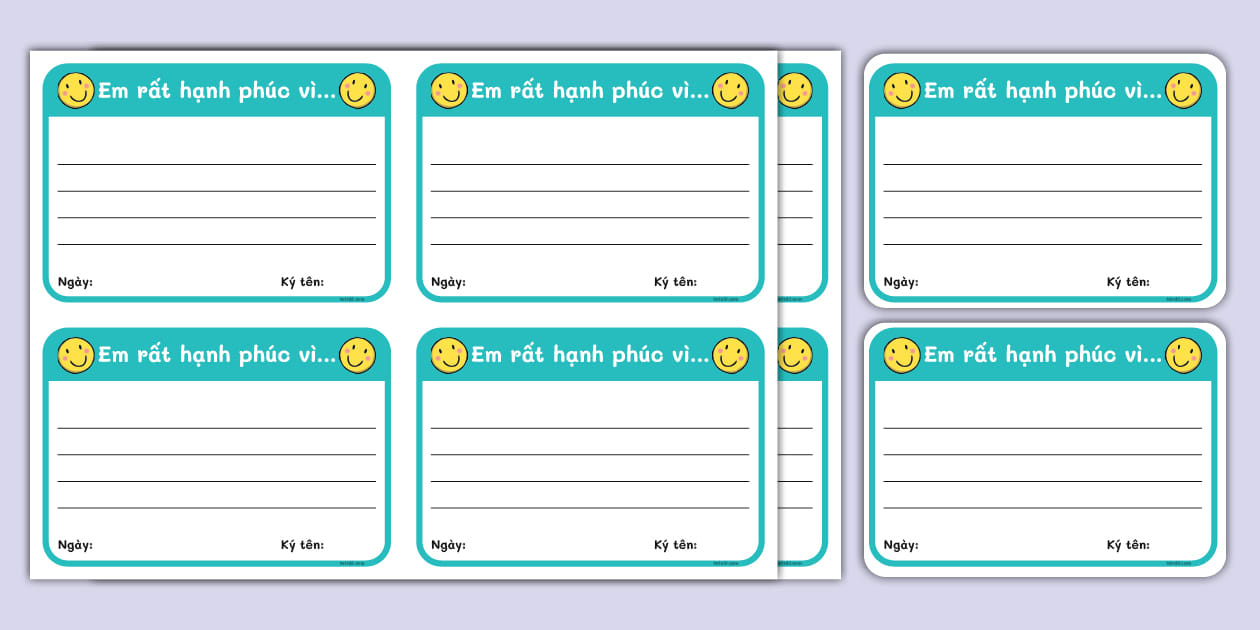 Những Tấm Thẻ Ghi Chú Điều Gì Khiến Em Vui Vẻ, Hạnh Phúc