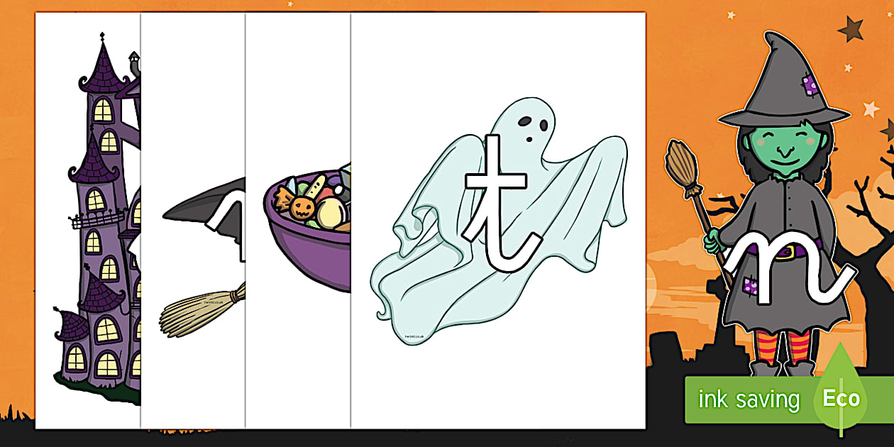 Tarjetas de fonemas de Halloween (teacher made) - Twinkl