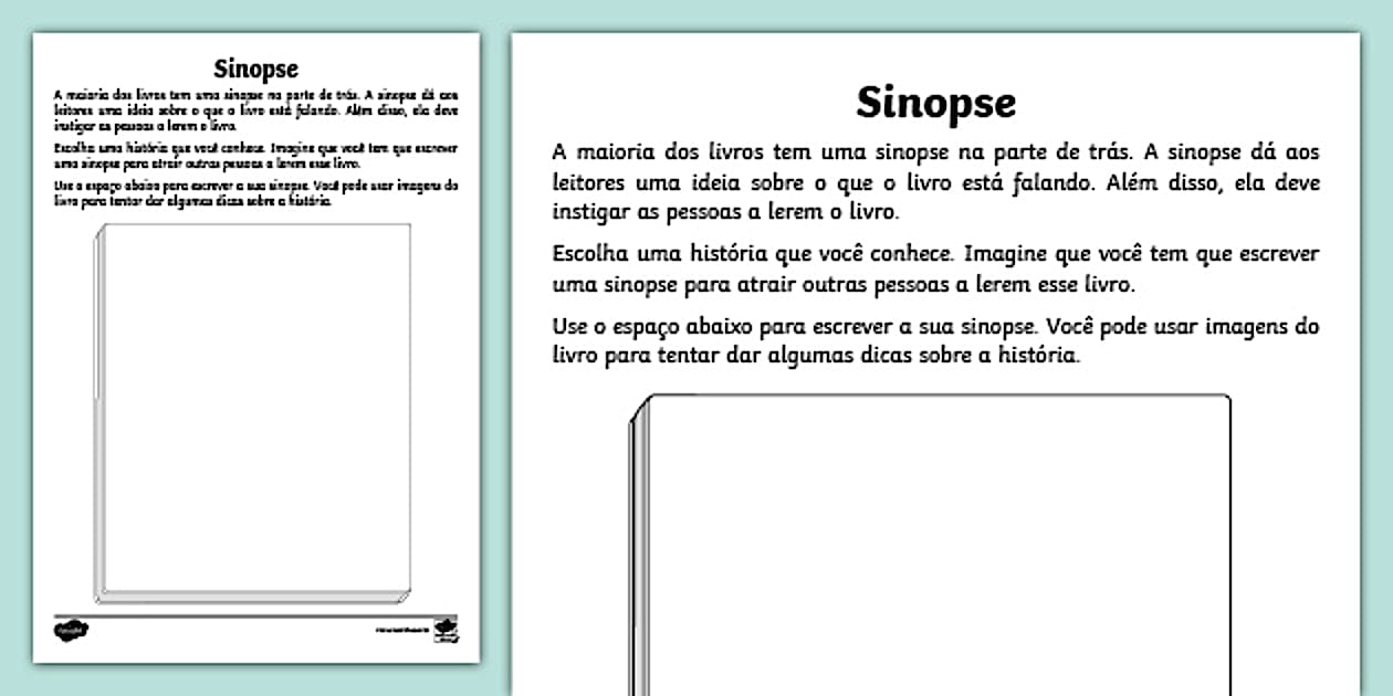 Crie a sinopse de um livro (teacher made) - Twinkl