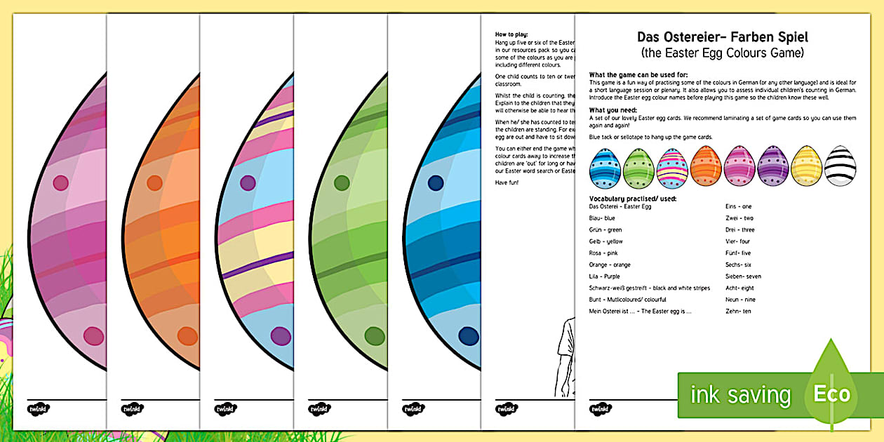 Easter Egg Colours - German Game (teacher made) - Twinkl