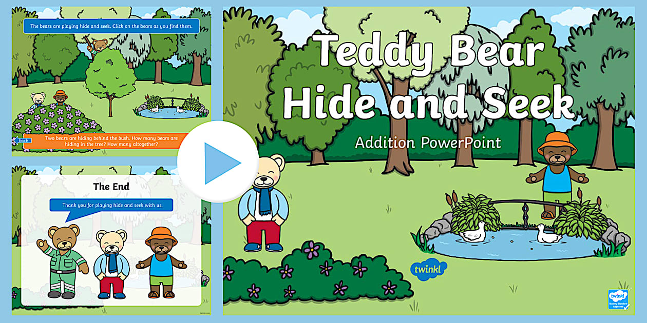 Teddy Bear Hide and Seek Addition PowerPoint (teacher made)