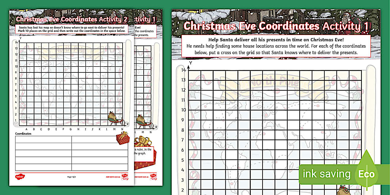Christmas Eve Coordinates (Teacher-Made) - Twinkl
