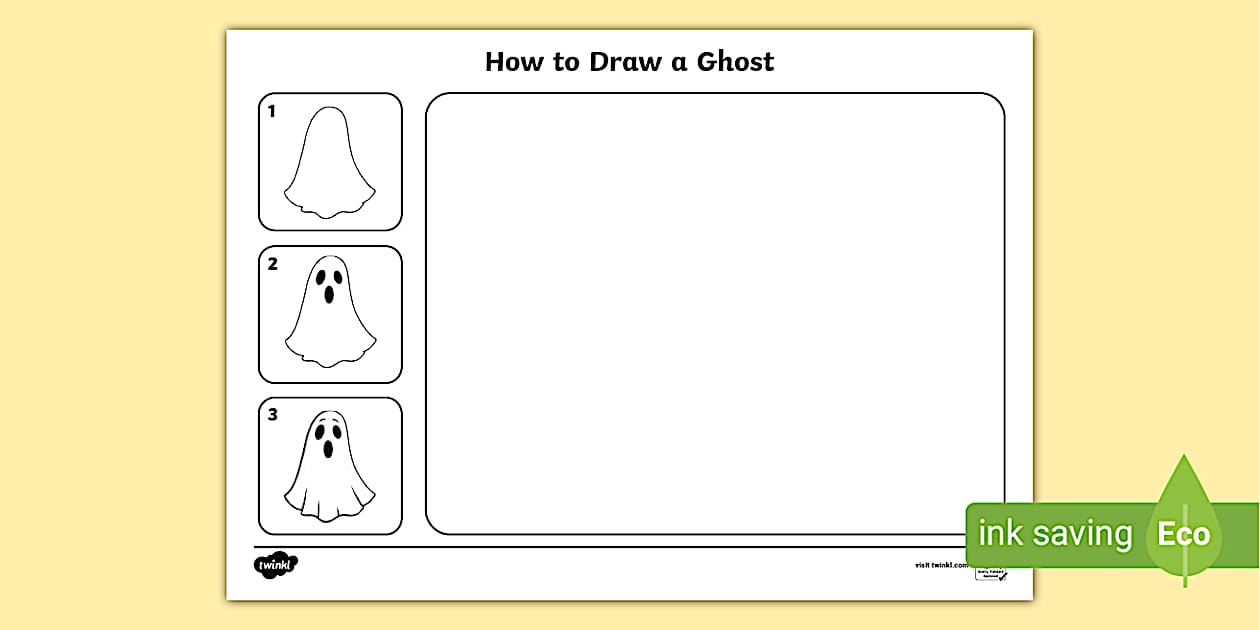 How to Draw a Ghost Activity (teacher made) - Twinkl