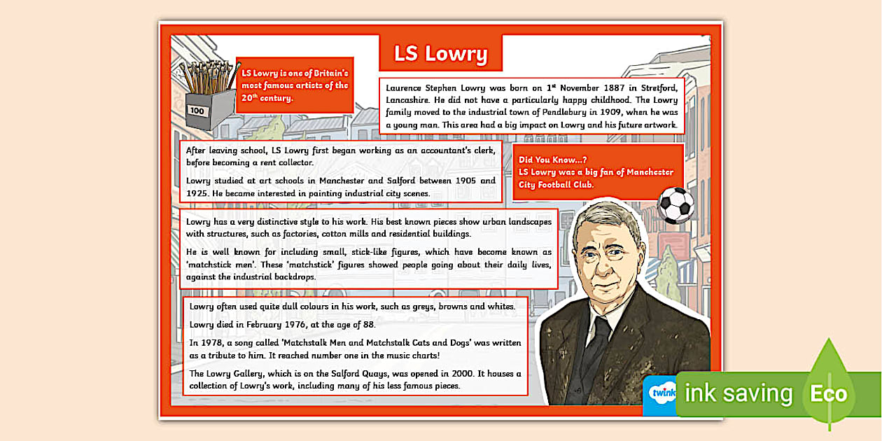 KS2 LS Lowry Information Display Poster (teacher made)