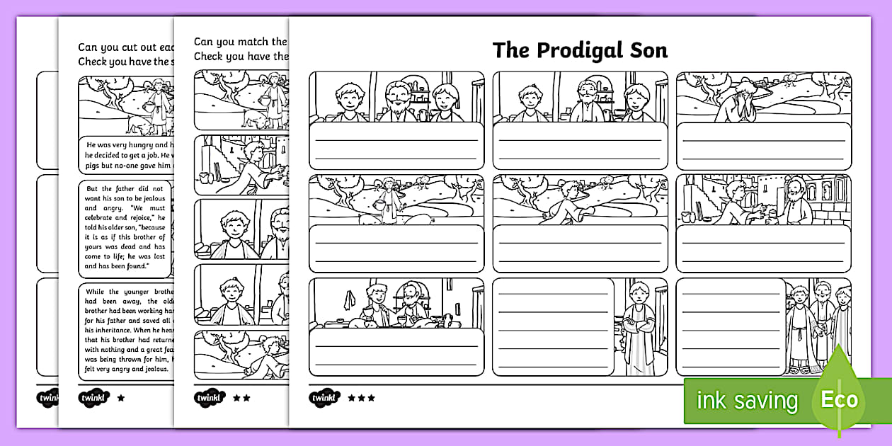 The Prodigal Son Differentiated Sequencing Worksheet