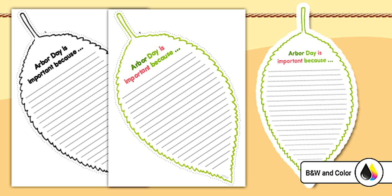 Arbor Day Leaf Writing Prompt Bunting for K-2nd Grade