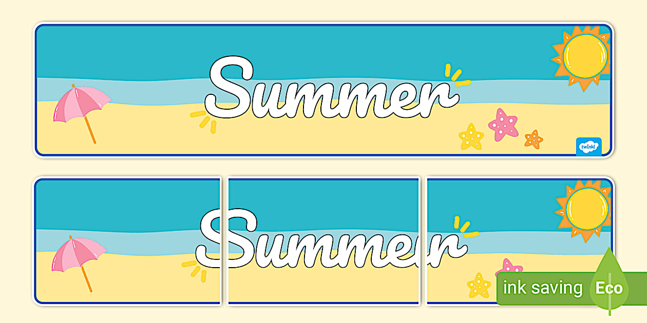 Summer Colouring Display Banner (teacher made) - Twinkl