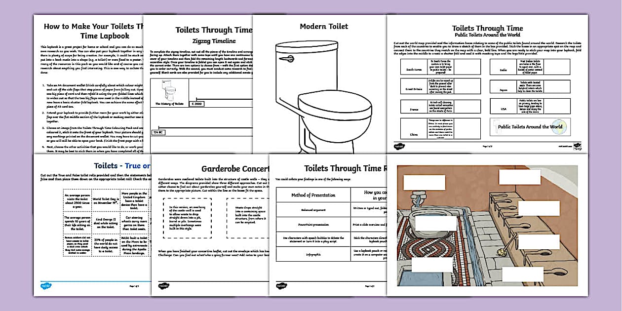 Toilets Through Time Lapbook Creation Pack (teacher made)