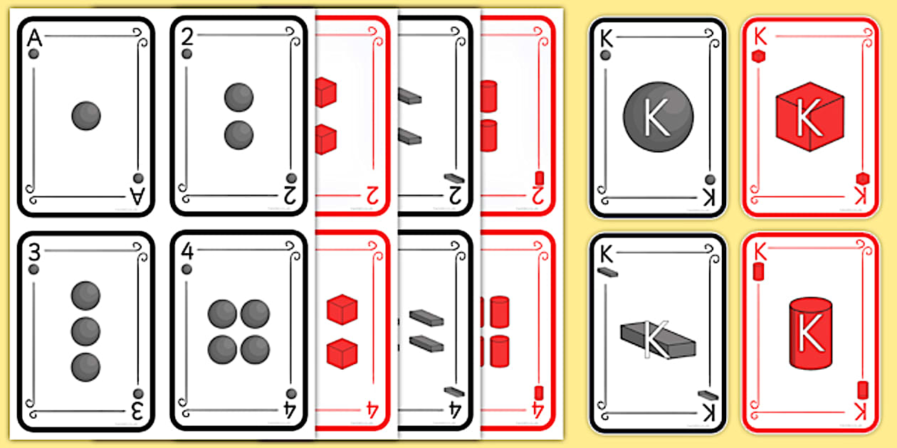 3D Shape Playing Cards (Teacher-Made) - Twinkl