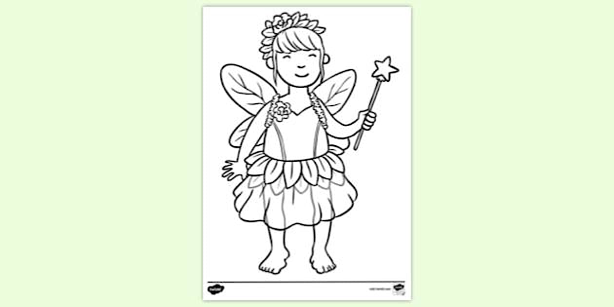Cute Fairy Colouring Page | Colouring Sheets - Twinkl