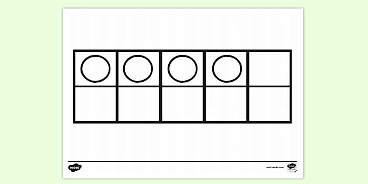 Tens Frame Four Colouring | Colouring Sheets