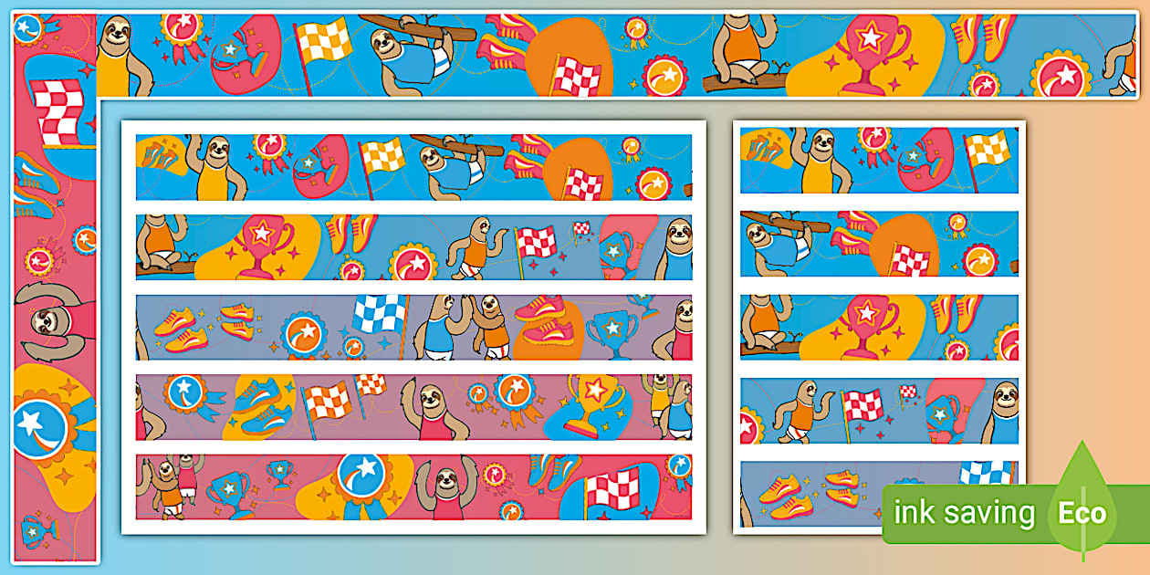 'The Speedy Sloth' Display Borders (teacher made) - Twinkl