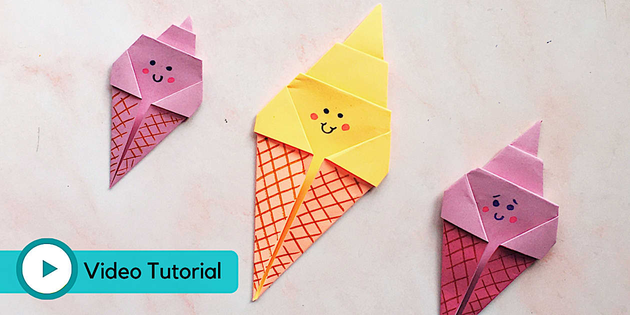 Origami Ice Cream Video Tutorial | Origami For Kids - Twinkl