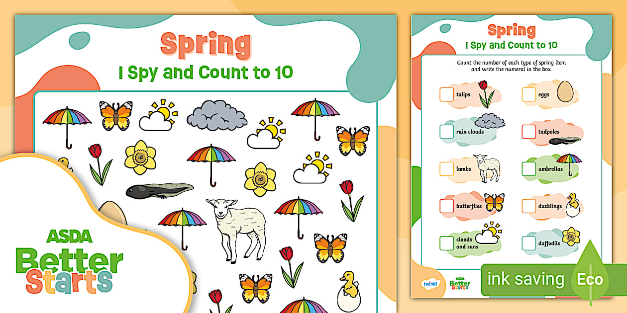 FREE! - 👉 ASDA Better Starts: Spring I Spy and Count Activity to 10