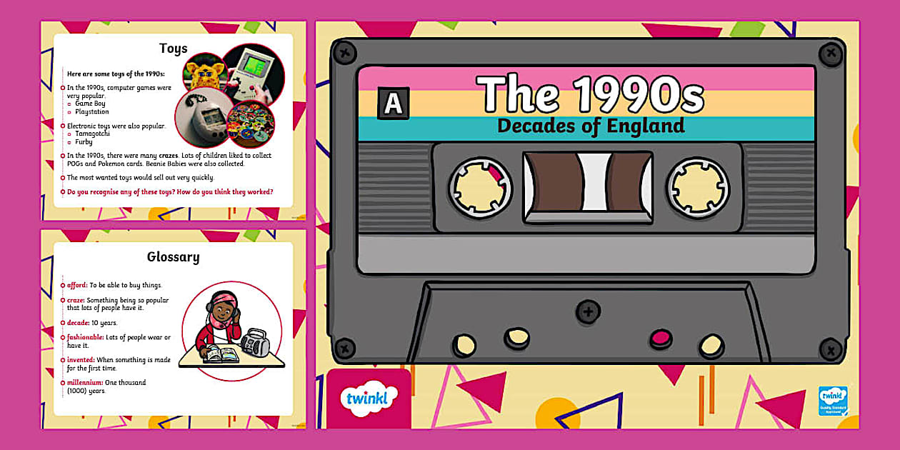 KS1 Decades of England The 1990s PowerPoint - Twinkl