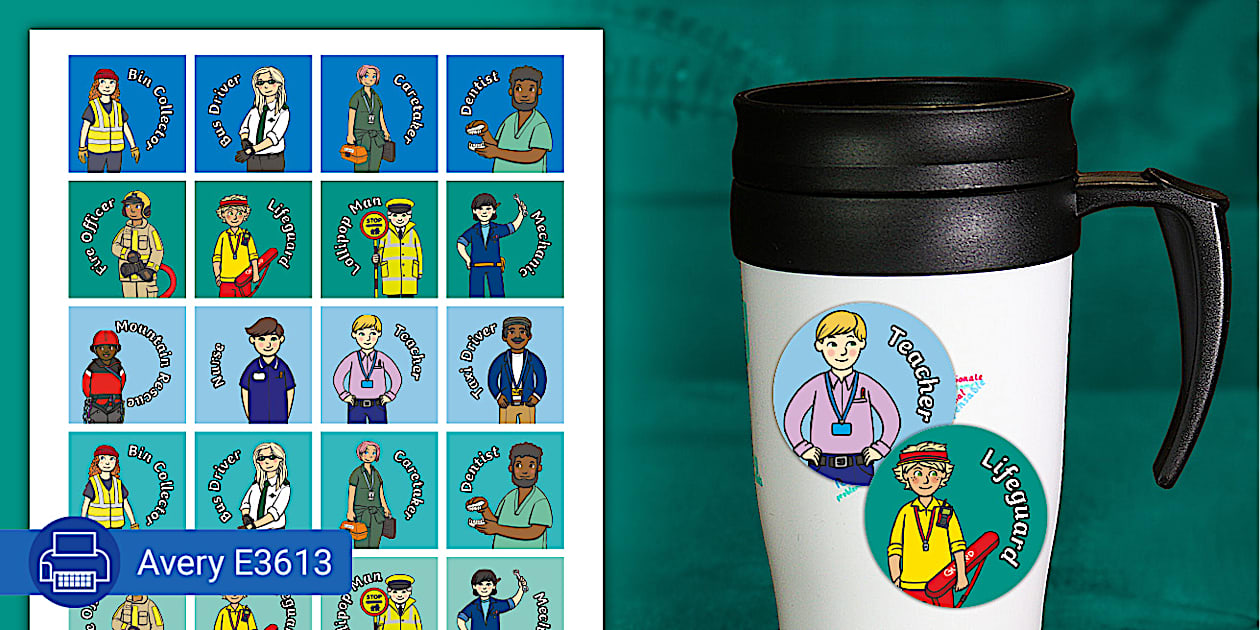 Winter Colours People Who Help Us - Vocabulary Stickers