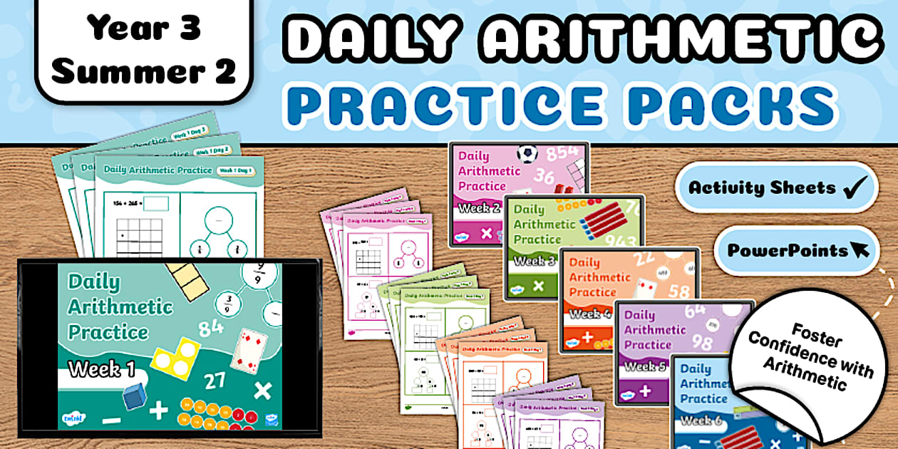 👉 Year 3 Summer 2 Daily Arithmetic Practice Pack