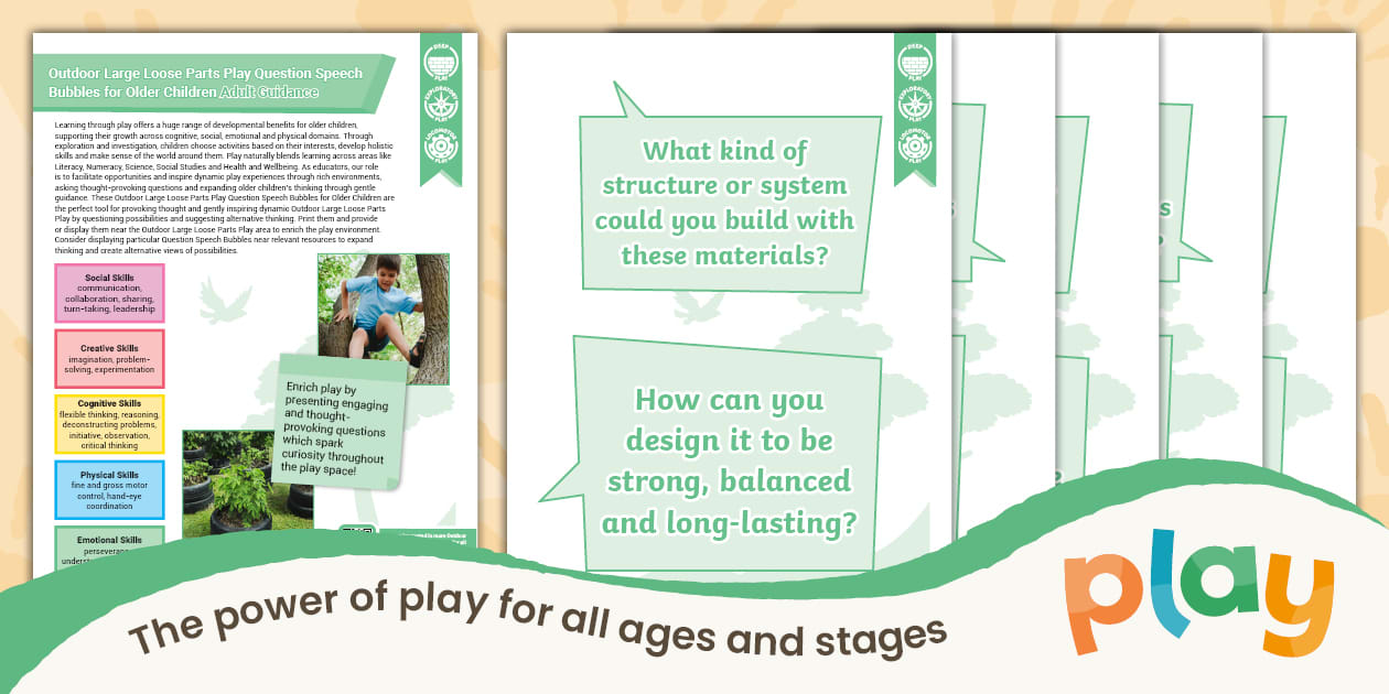 Outdoor Large Loose Parts Play Questions for Older Children