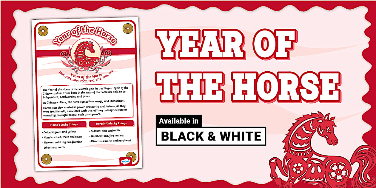Year of the Horse Information Poster