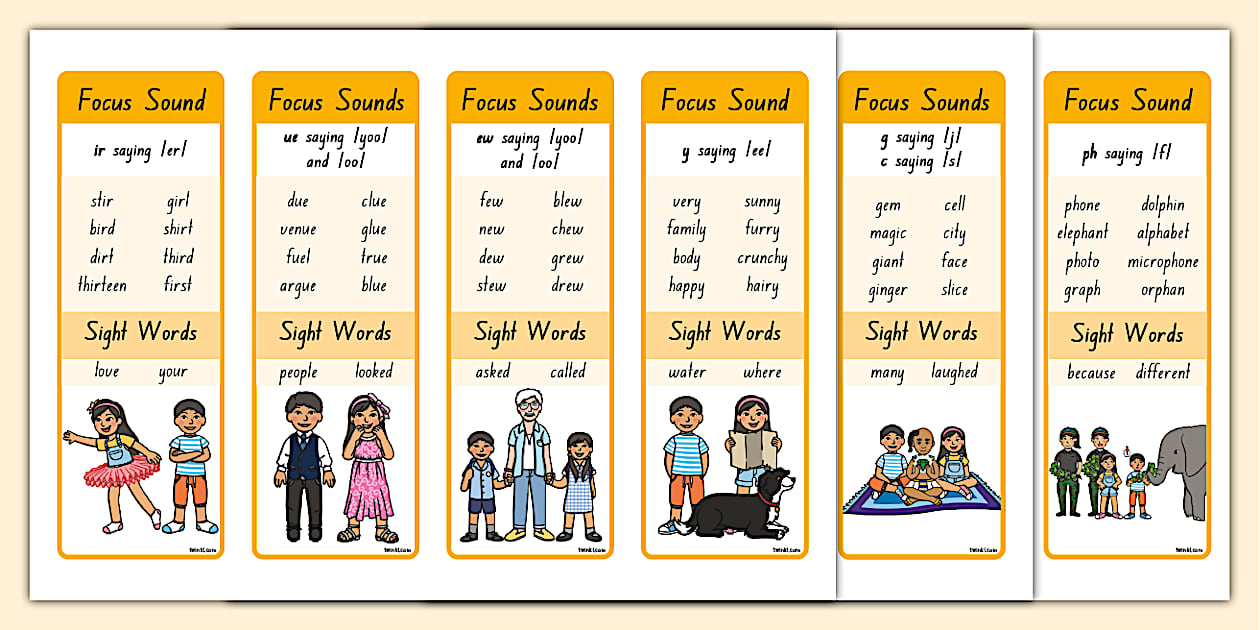 Aus Phonics - Level 5 Weeks 11 - 20 Spelling Bookmarks
