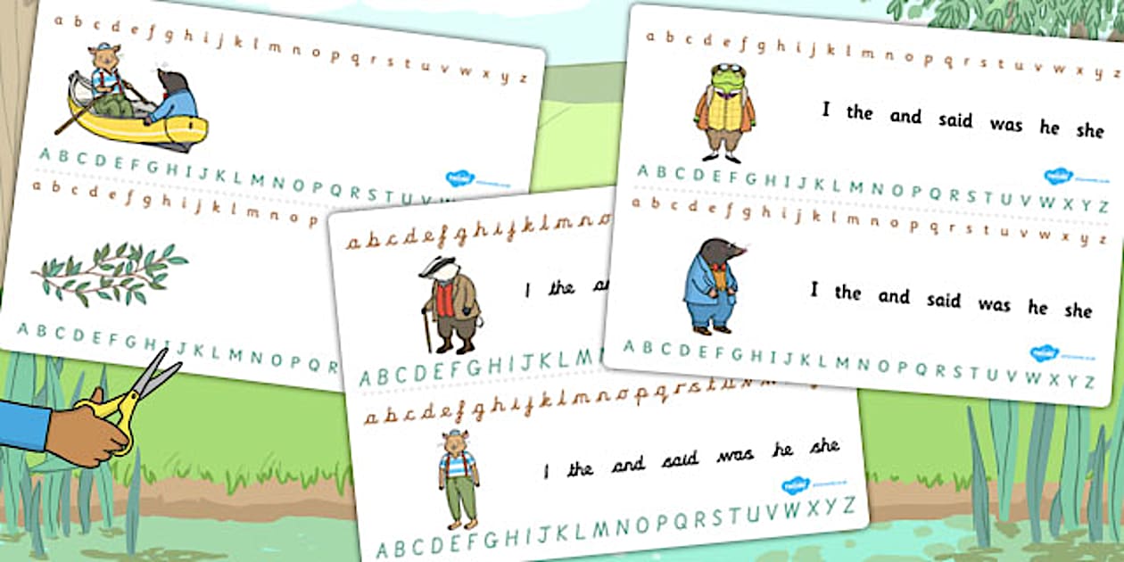 Editable The Wind in the Willows Alphabet Strips - Twinkl