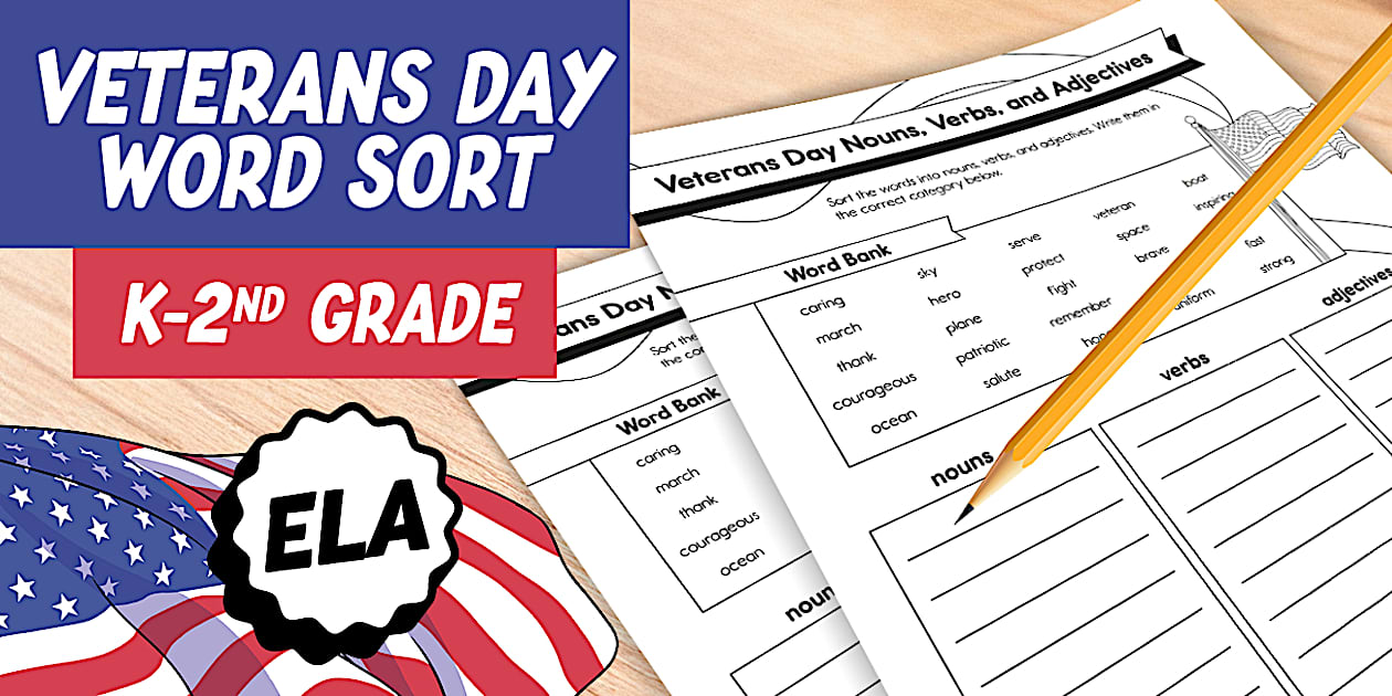 Adjectives for Veteran Worksheet Sheet | Twinkl USA - Twinkl