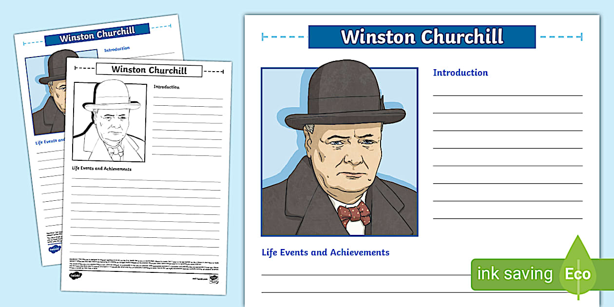 Winston Churchill Biography Template (teacher made) - Twinkl