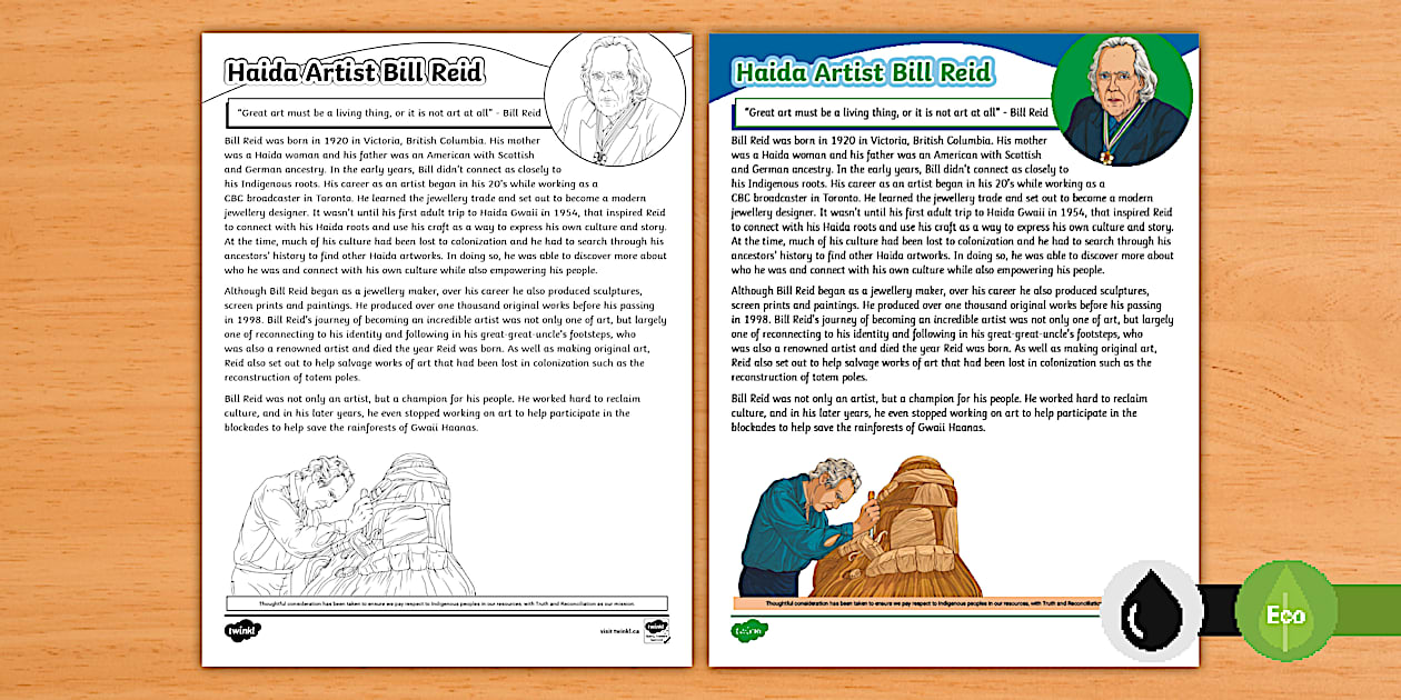 Haida Artist Bill Reid Fact File