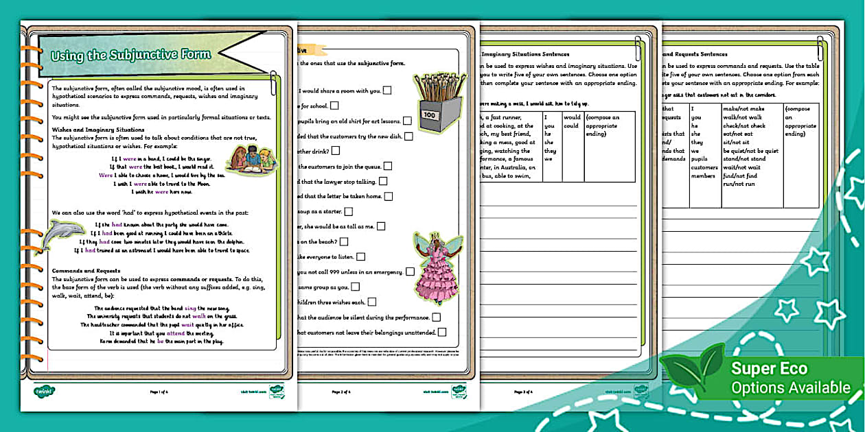 Using the Subjunctive Form (Ages 10 - 11)