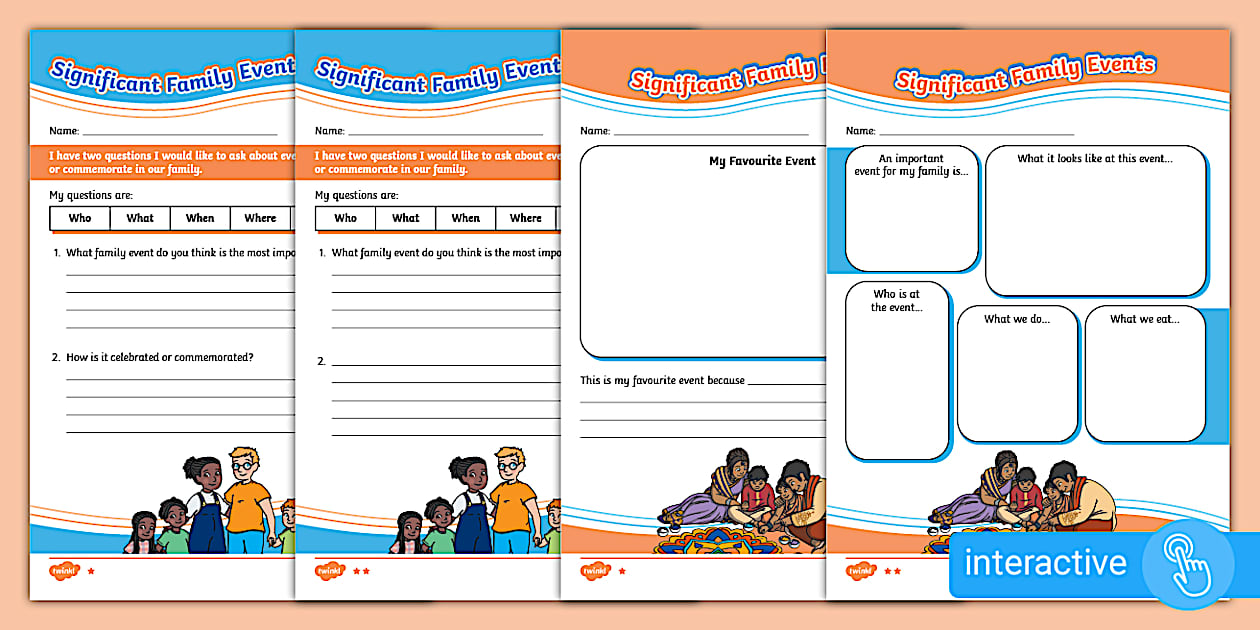 Significant Family Events Assessment Tasks (Teacher-Made)