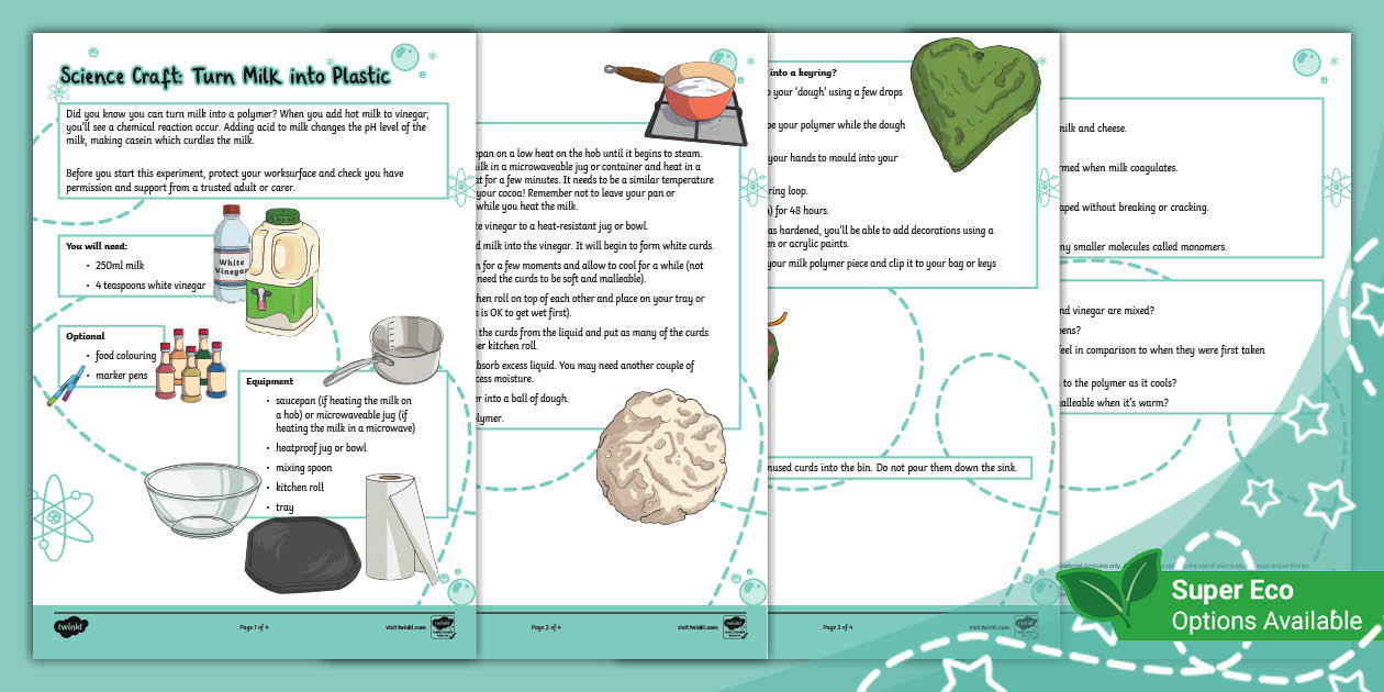 Science Craft: Turn Milk into Plastic (teacher made)