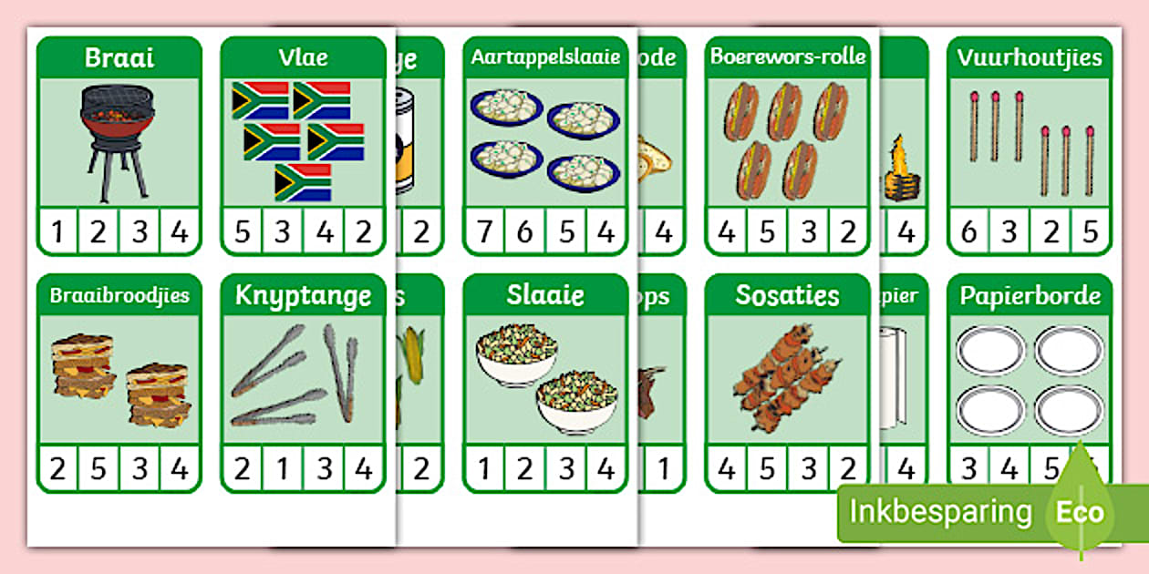 Erfenisdag Getal Herkenning Kaartjies - Twinkl