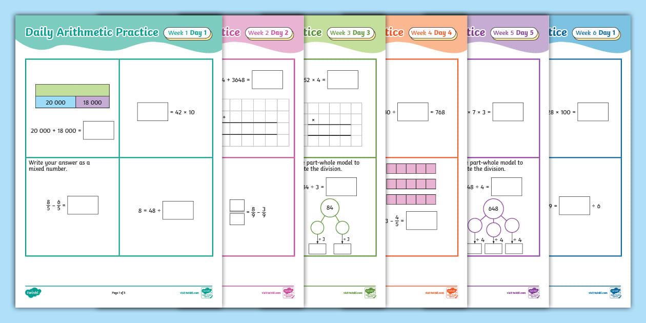 👉 Year 5 Autumn 2 Daily Arithmetic Practice Pack - Twinkl